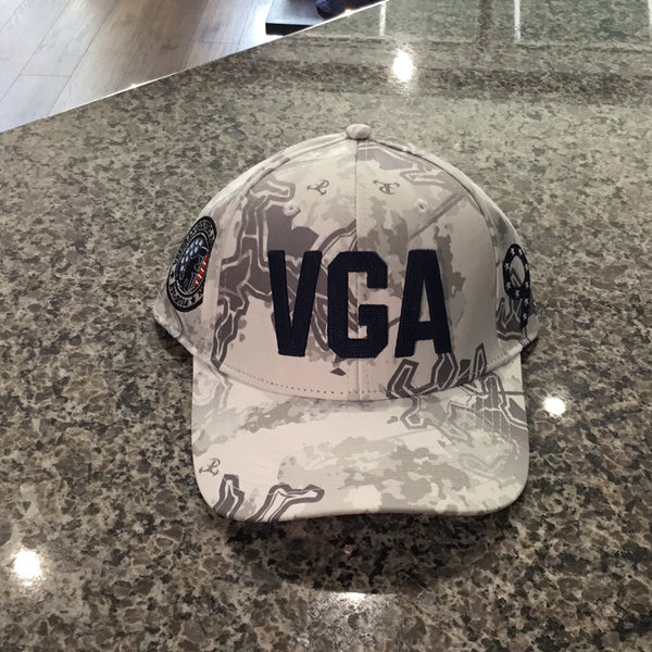 White Camo Hat w/ Navy Lettering - Veteran Golfers Association
